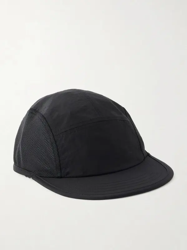 DISTRICT VISION Mesh-trimmed Recycled-shell Cap - Black