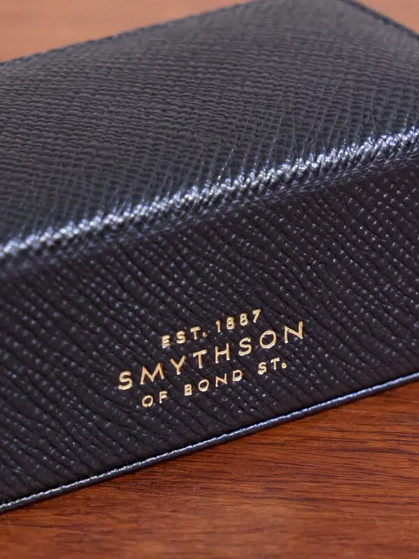 Smythson Panama Cross-grain Leather Cufflink Box
