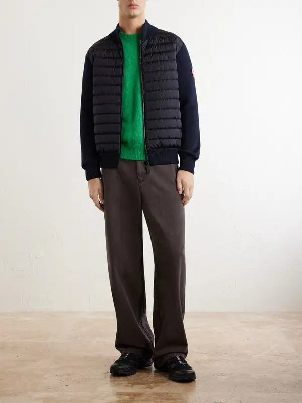 Canada Goose Hybridge Slim-fit Quilted Down Shell And Merino Wool Jacket