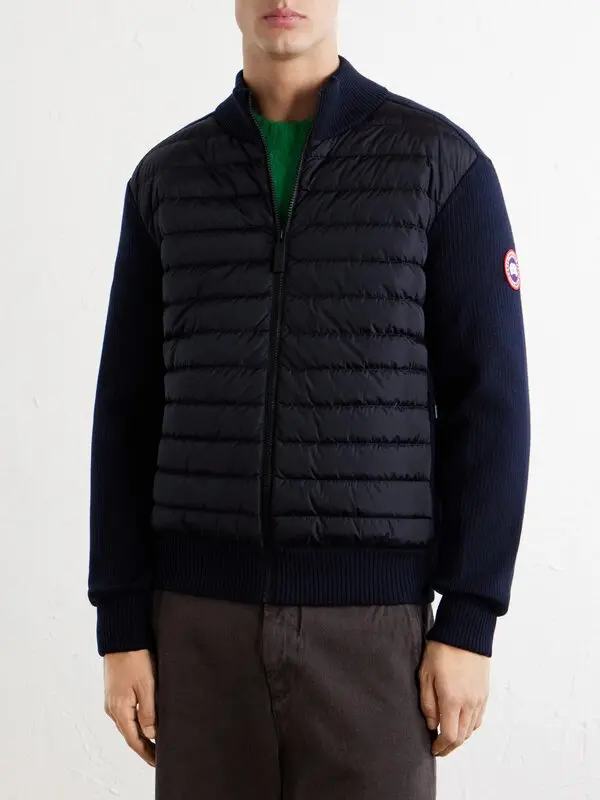 Canada Goose Hybridge Slim-fit Quilted Down Shell And Merino Wool Jacket