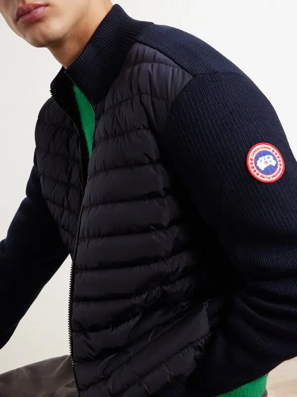 Canada Goose Hybridge Slim-fit Quilted Down Shell And Merino Wool Jacket