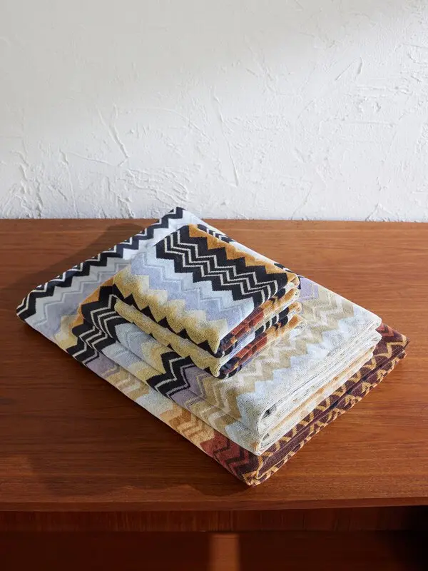 Missoni Giacomo Set Of Five Striped Cotton-terry Towels - Multi