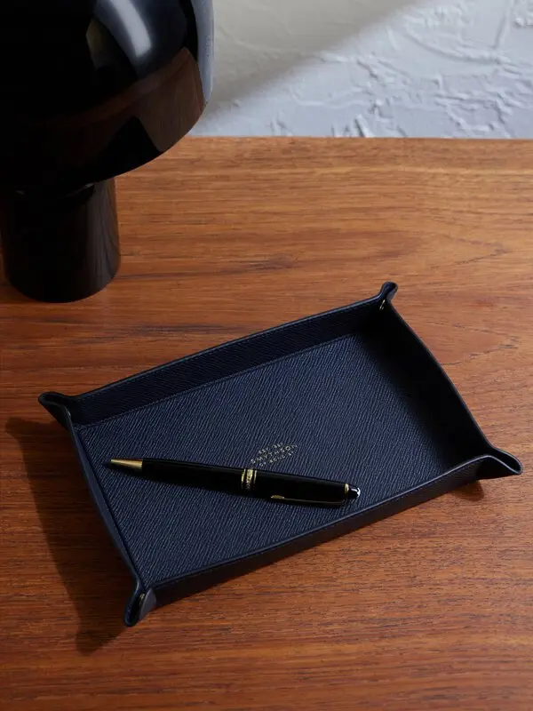 Smythson Panama Cross-grain Leather Trinket Tray