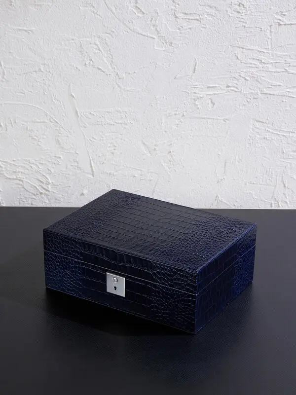 Smythson Panama Cross-grain Leather Jewellery Box