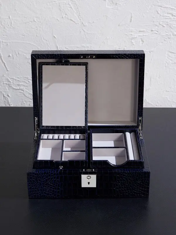Smythson Panama Cross-grain Leather Jewellery Box