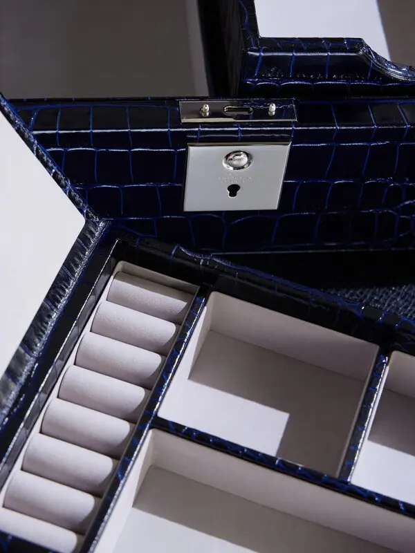 Smythson Panama Cross-grain Leather Jewellery Box