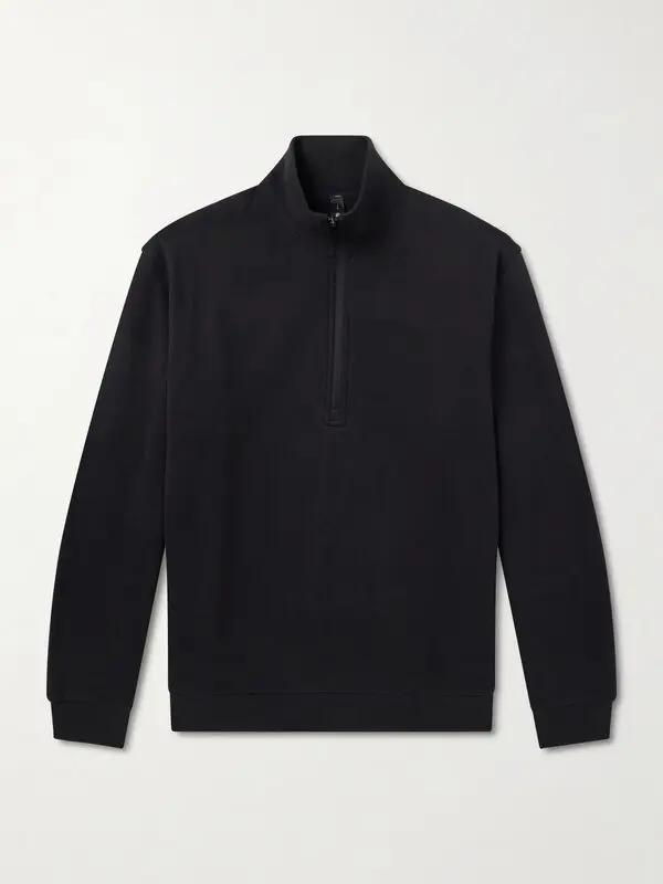 Lululemon Steady State Cotton-blend Jersey Half-zip Sweatshirt - Black