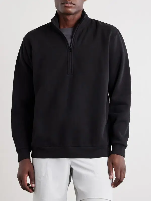 Lululemon Steady State Cotton-blend Jersey Half-zip Sweatshirt