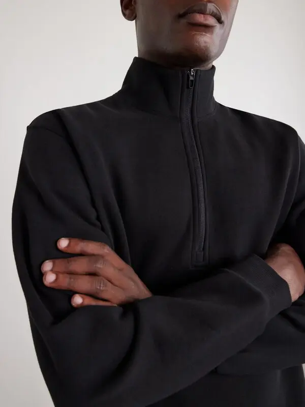 Lululemon Steady State Cotton-blend Jersey Half-zip Sweatshirt