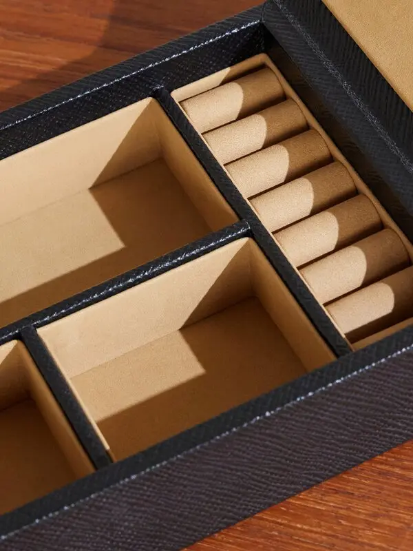 Smythson Travel Tray Leather Jewellery Box