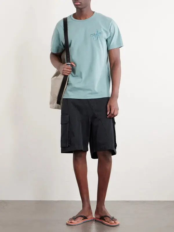 JW Anderson Twisted Wide-leg Cotton-twill Cargo Shorts