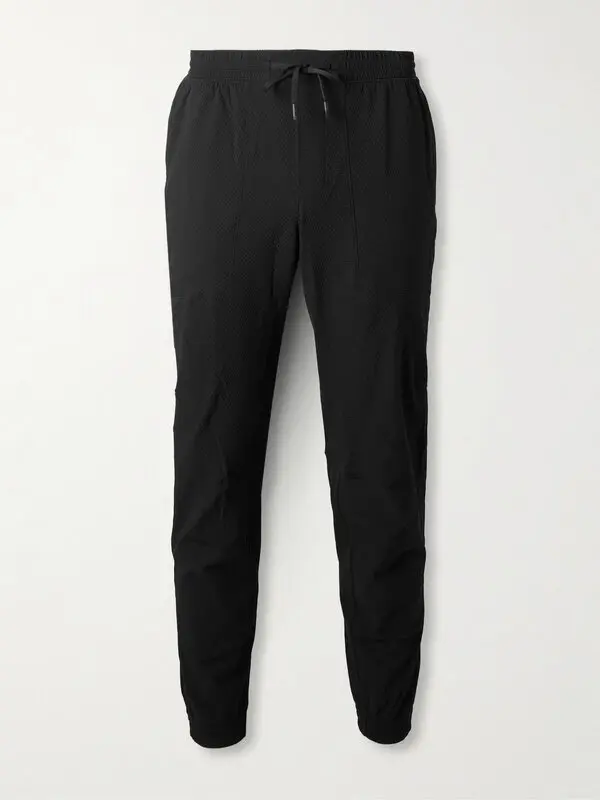 Lululemon Licence To Train Tapered Stretch Recycled Waffle-knit Joggers - Black