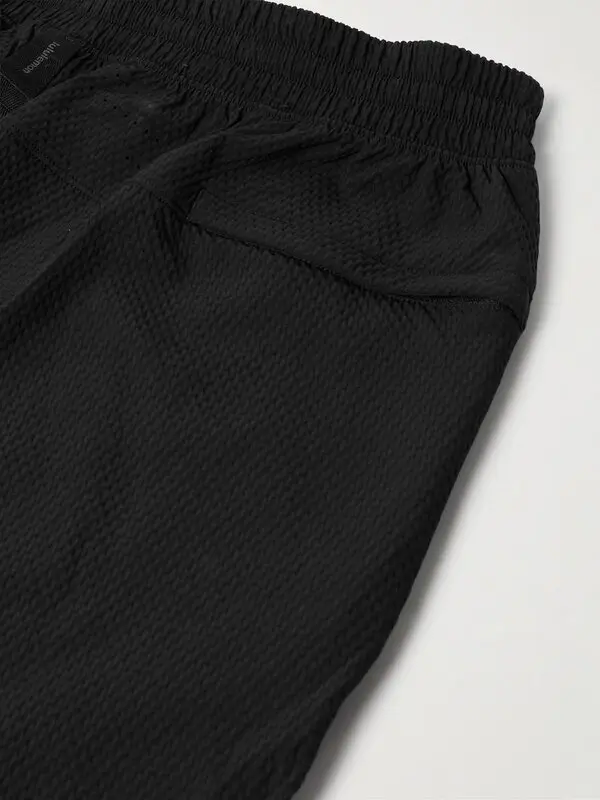 Lululemon Licence To Train Tapered Stretch Recycled Waffle-knit Joggers - Black