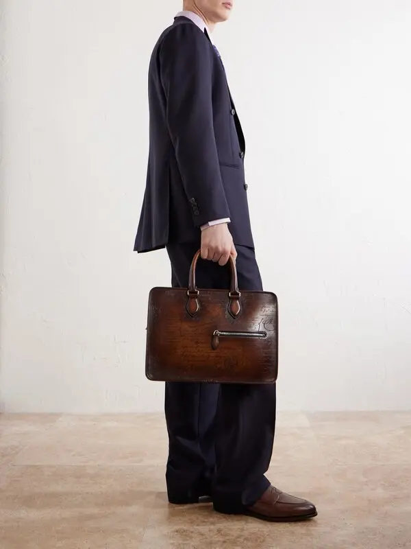 Berluti Un Jour Mini Venezia Leather Briefcase
