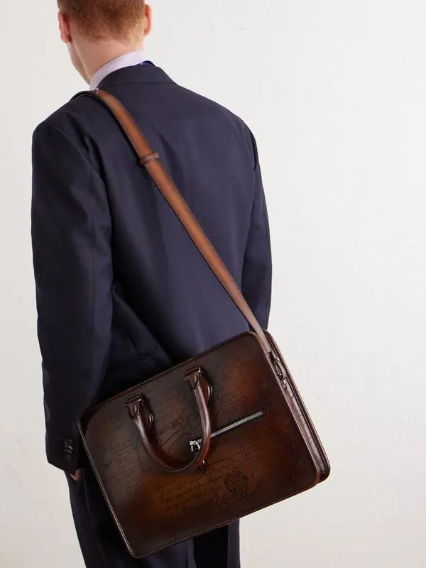 Berluti Un Jour Mini Venezia Leather Briefcase
