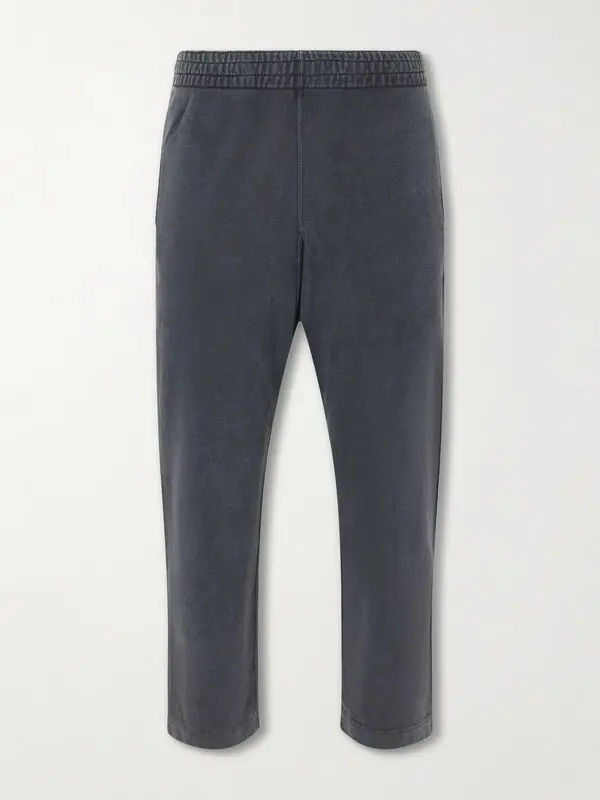 REMI RELIEF Straight-leg Cotton-jersey Sweatpants - Gray
