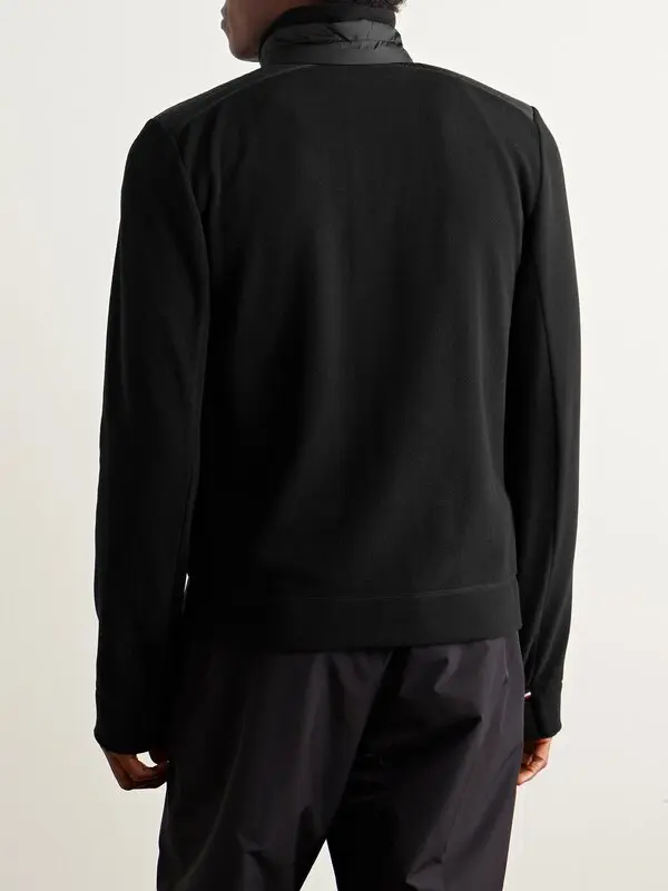 Moncler Logo-appliquéd Shell-trimmed Fleece Jacket