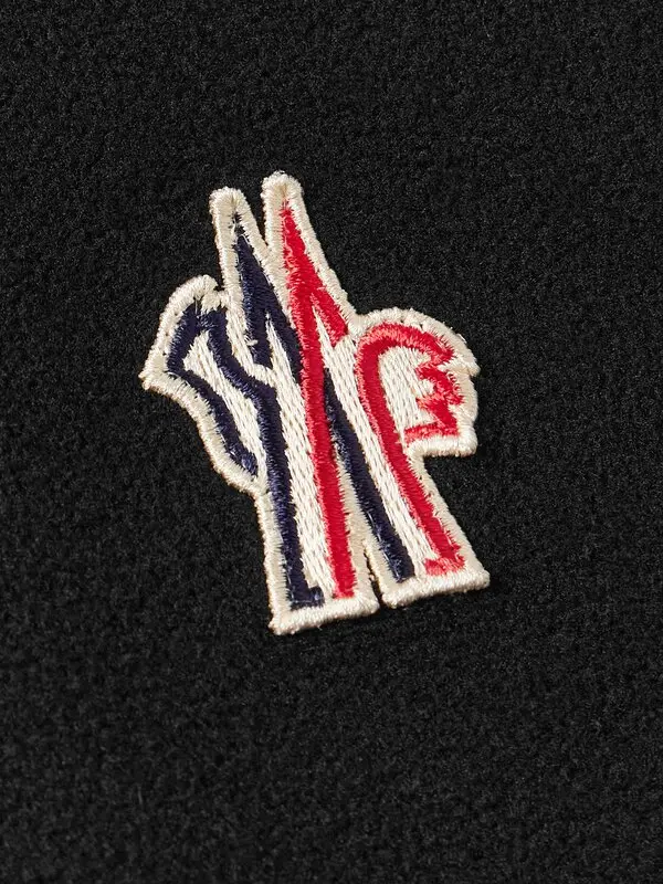 Moncler Logo-appliquéd Shell-trimmed Fleece Jacket
