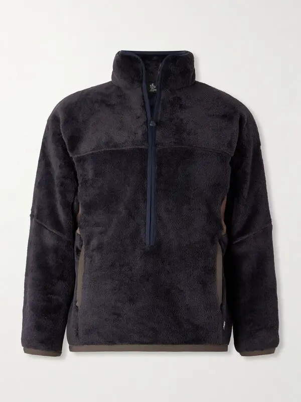 Moncler Jersey-trimmed Polartec® High Loft Half-zip Sweatshirt