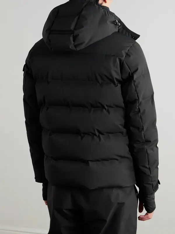 Moncler Montgetech Logo-appliquéd Quilted Stretch-nylon Hooded Down Ski Jacket - Black