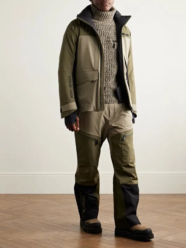 Moncler Shell-trimmed Virgin Wool Rollneck Sweater