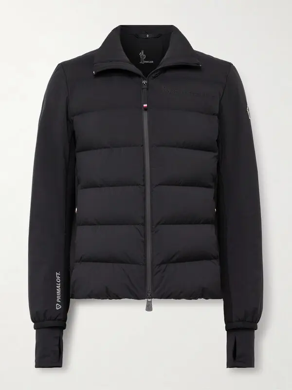 Moncler Araripe Stretch-jersey Trimmed Quilted Down Ski Jacket - Black