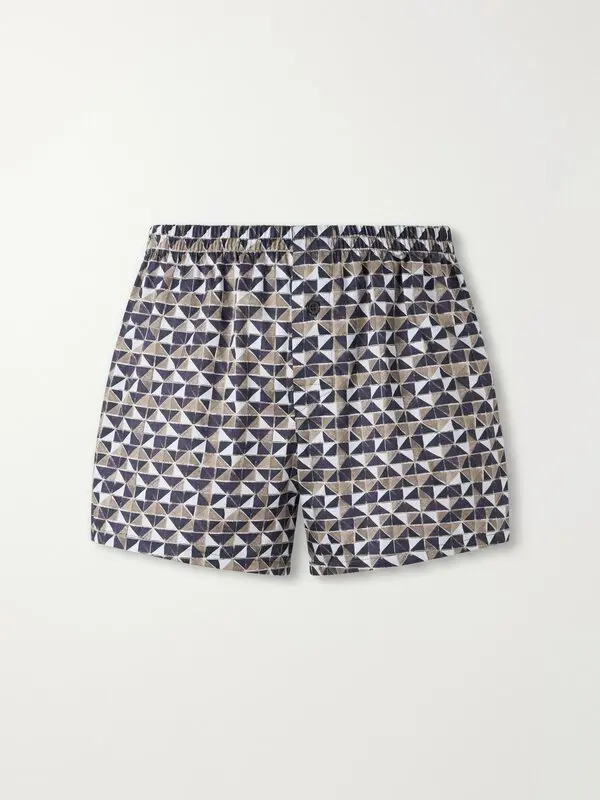 Zimmerli Printed Cotton-satin Boxer Briefs