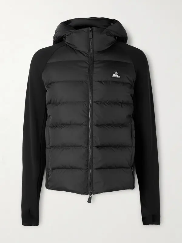 Moncler Quilted Shell And Polartec® Power Stretch™ Pro Hooded Down Jacket - Black