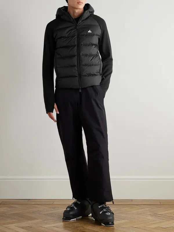 Moncler Quilted Shell And Polartec® Power Stretch™ Pro Hooded Down Jacket