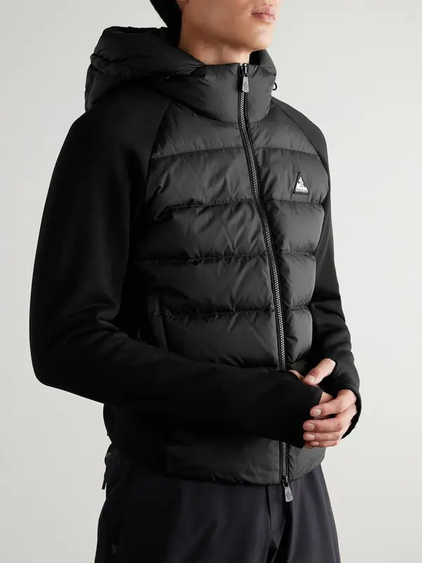 Moncler Quilted Shell And Polartec® Power Stretch™ Pro Hooded Down Jacket