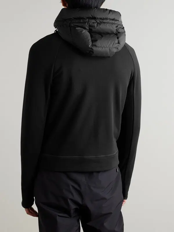 Moncler Quilted Shell And Polartec® Power Stretch™ Pro Hooded Down Jacket