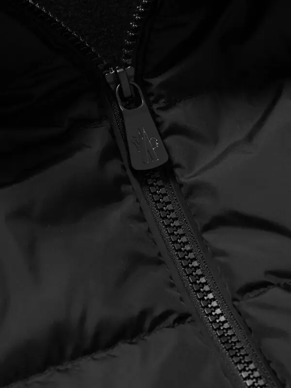 Moncler Quilted Shell And Polartec® Power Stretch™ Pro Hooded Down Jacket