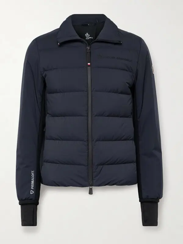 Moncler Araripe Stretch-jersey Trimmed Quilted Down Ski Jacket - Blue