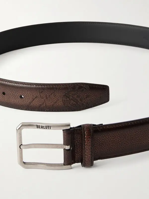 Berluti 3cm Full-grain Venezia Softy Leather Belt