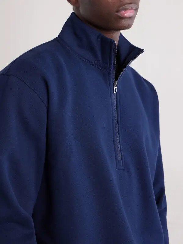 Lululemon Steady State Cotton-blend Jersey Half-zip Sweatshirt