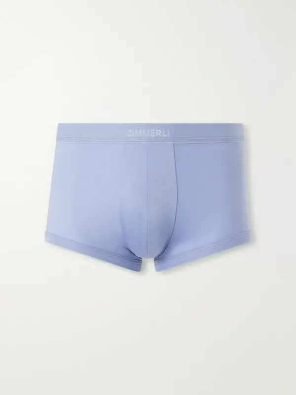 Zimmerli Sea Island Cotton Boxer Briefs - Blue