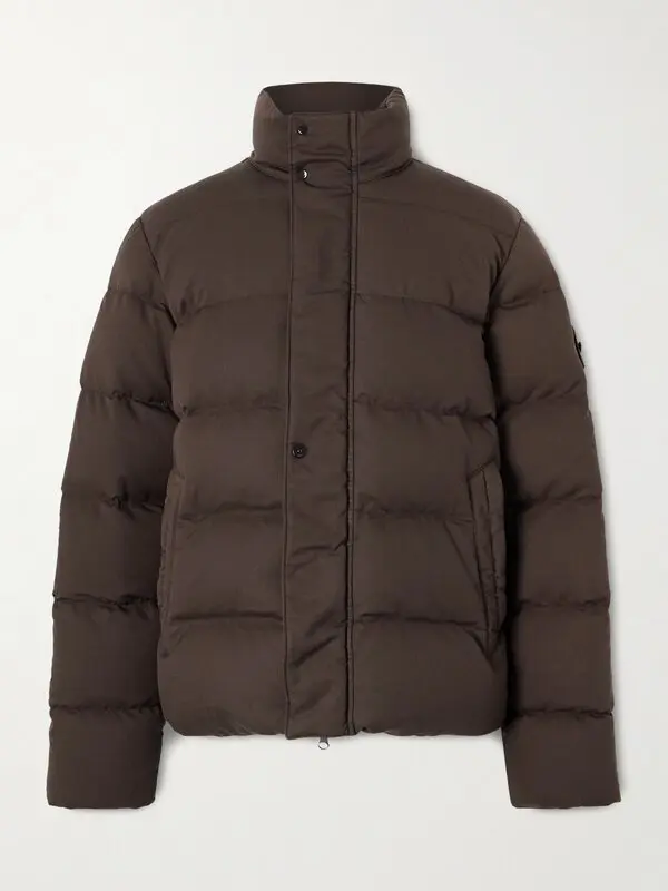 Stone Island Ghost Garment-dyed Quilted Virgin Wool-twill Down Jacket