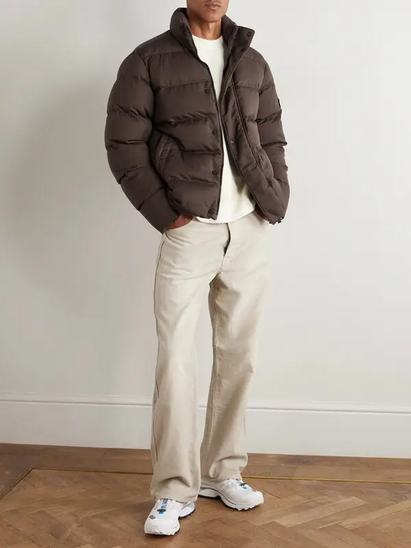 Stone Island Ghost Garment-dyed Quilted Virgin Wool-twill Down Jacket