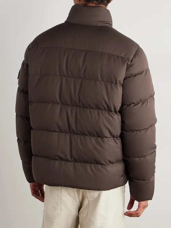 Stone Island Ghost Garment-dyed Quilted Virgin Wool-twill Down Jacket