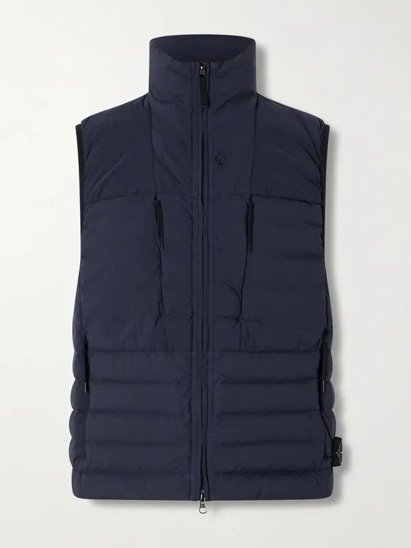 Stone Island Quilted Stretch-shell Down Gilet - Blue