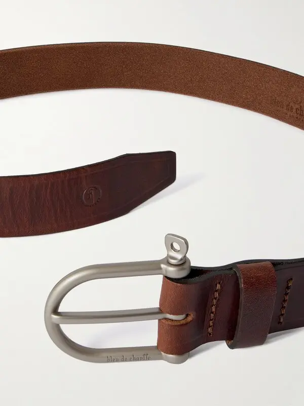 BLEU DE CHAUFFE 3.5cm Manille Leather Belt
