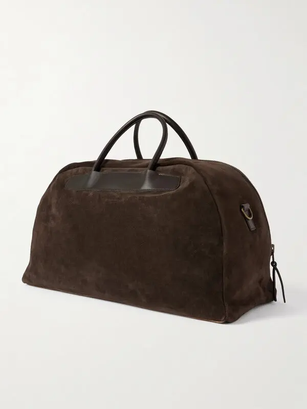 BLEU DE CHAUFFE Leather-trimmed Suede Weekend Bag