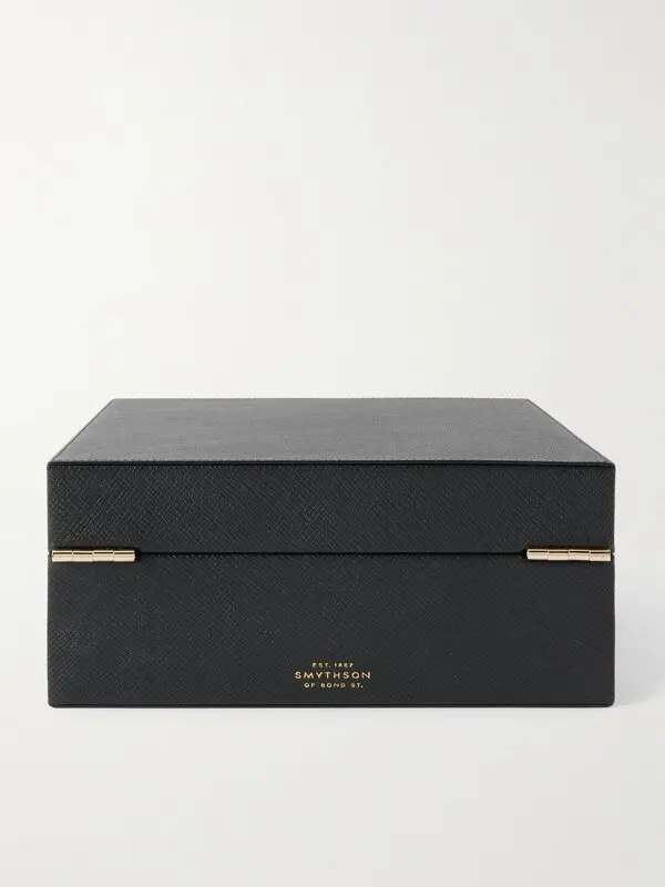 Smythson Mara Croc-effect Leather Six-piece Watch Box