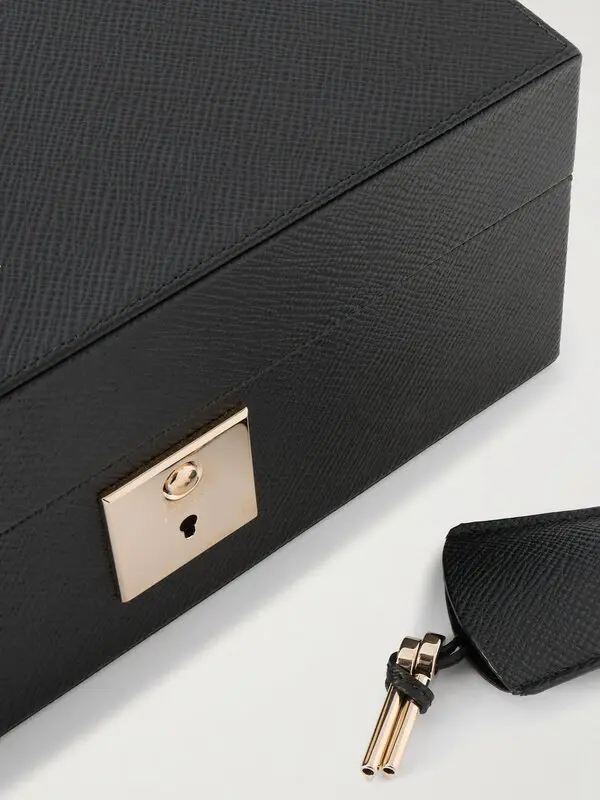 Smythson Mara Croc-effect Leather Six-piece Watch Box