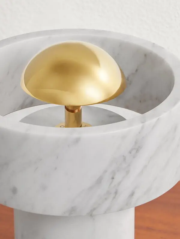 TOM DIXON Stone Portable Marble And Gold-tone Led Lamp