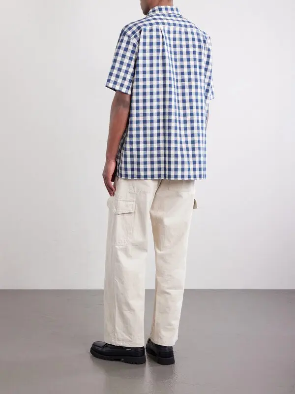 MONITALY Milano Gingham Cotton And Linen-blend Shirt