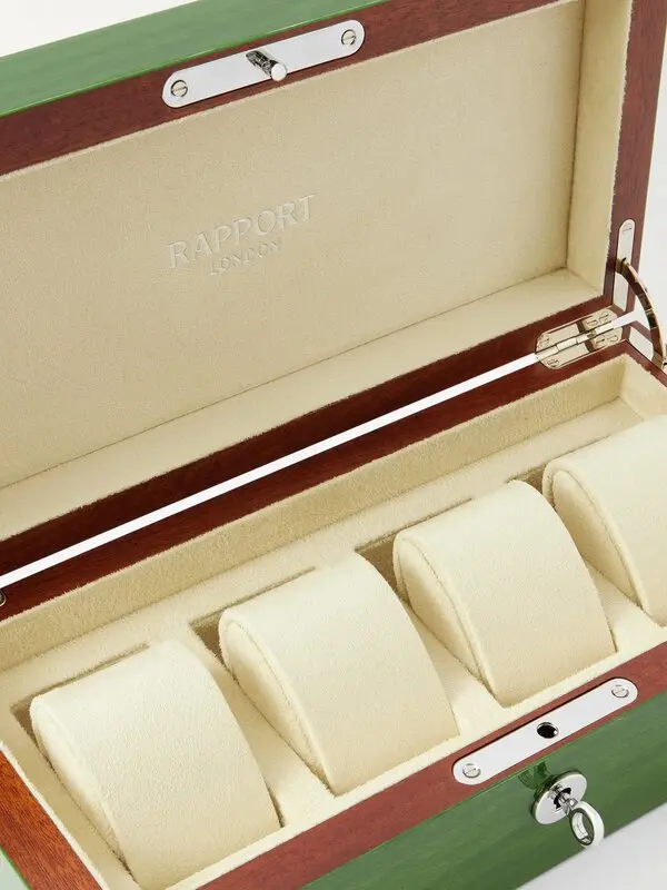 RAPPORT LONDON Heritage Lacquered Cedar Four-piece Watch Box