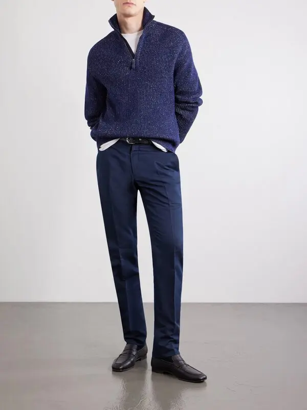 Brioni Straight-leg Linen And Cotton-blend Trousers