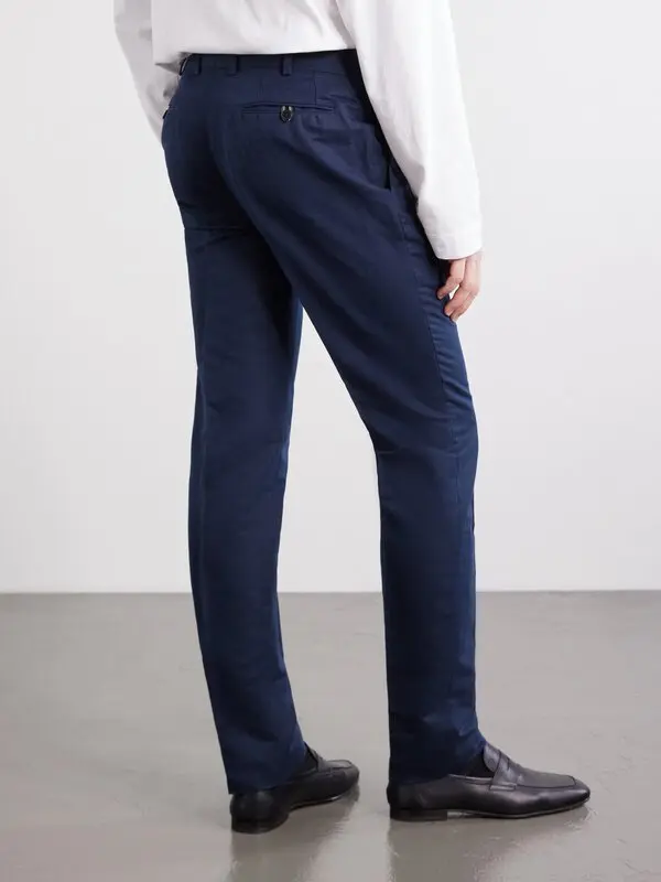 Brioni Straight-leg Linen And Cotton-blend Trousers