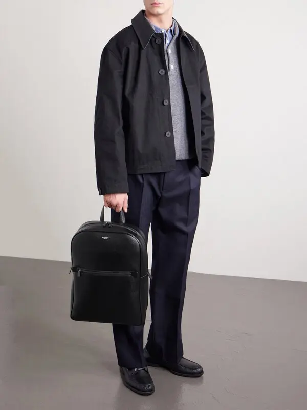 SERAPIAN Evoluzione Cross-grain Leather Backpack